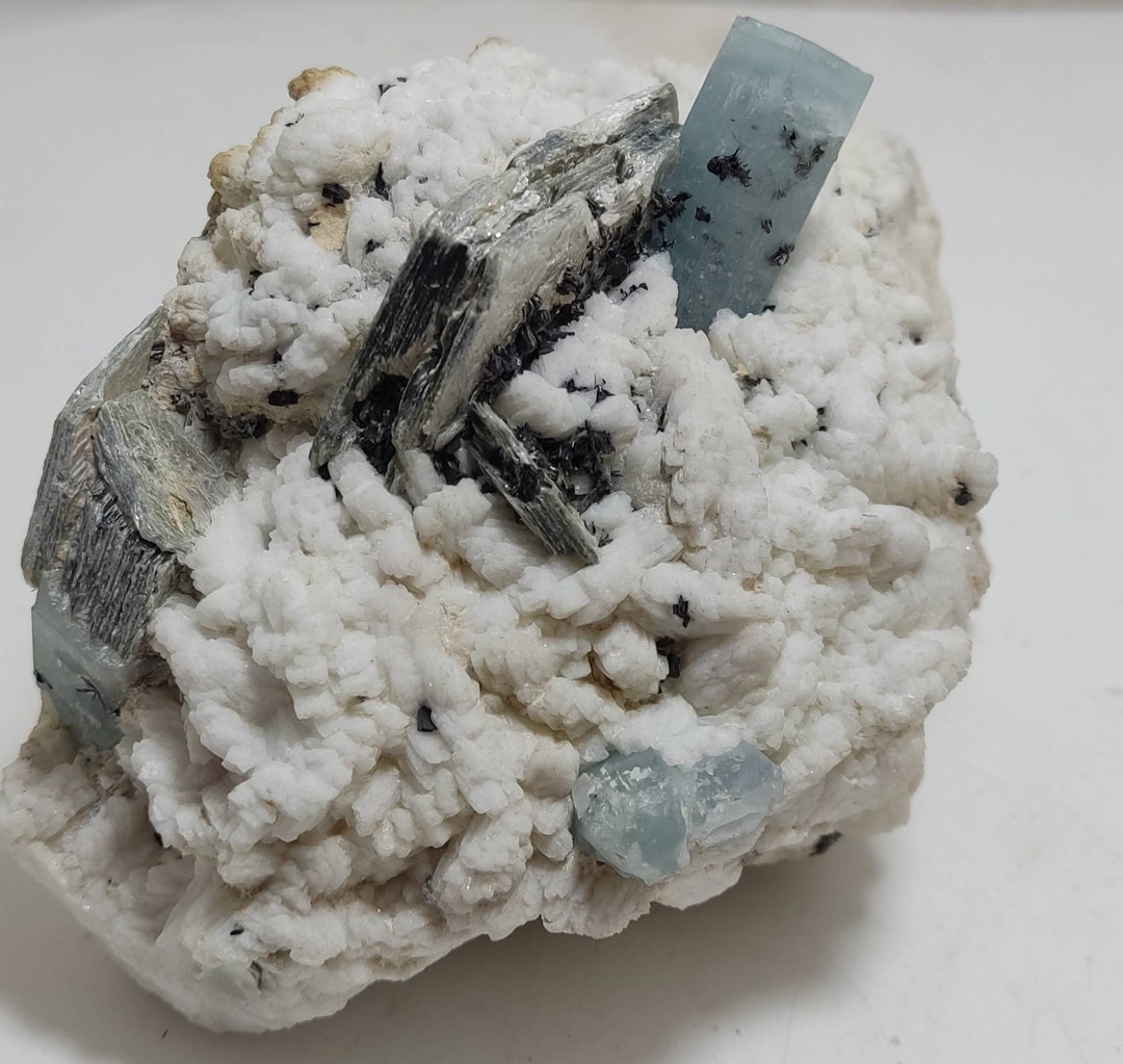 Aquamarine Crystal on Matrix With Albite Muscovite and - Etsy