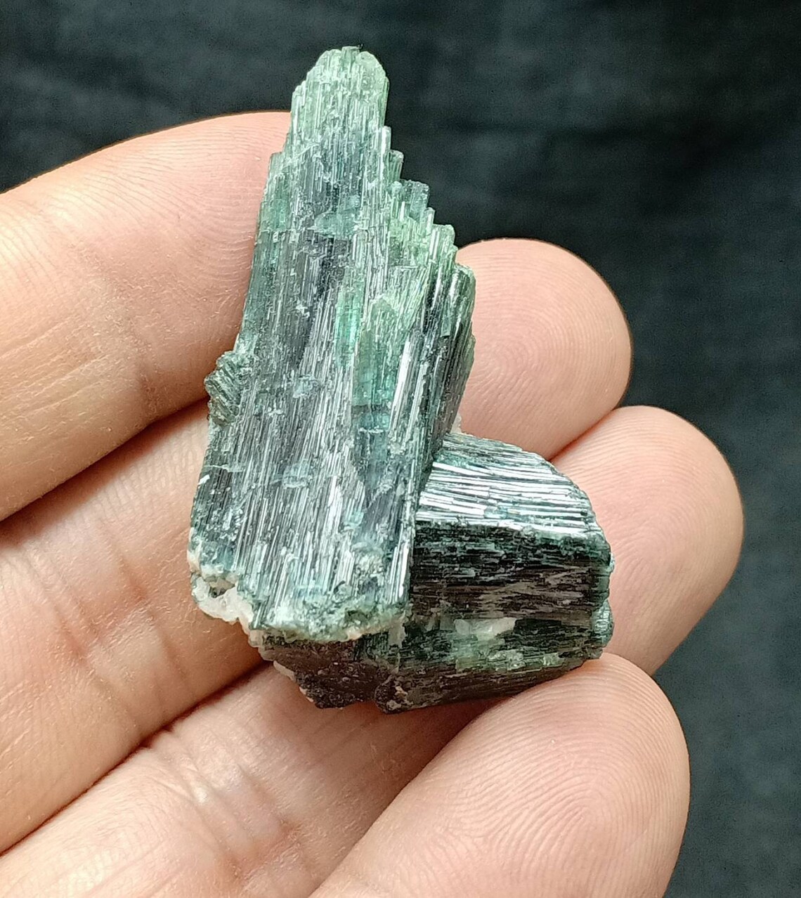 An amazing Dark green color Tourmaline crystals bunch with 21 | Etsy