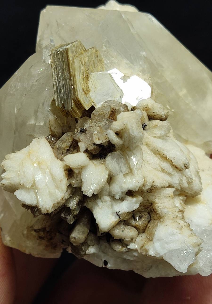 An Aesthetic Combo Specimen of Feldspar Muscovite, Quartz and Apatite ...
