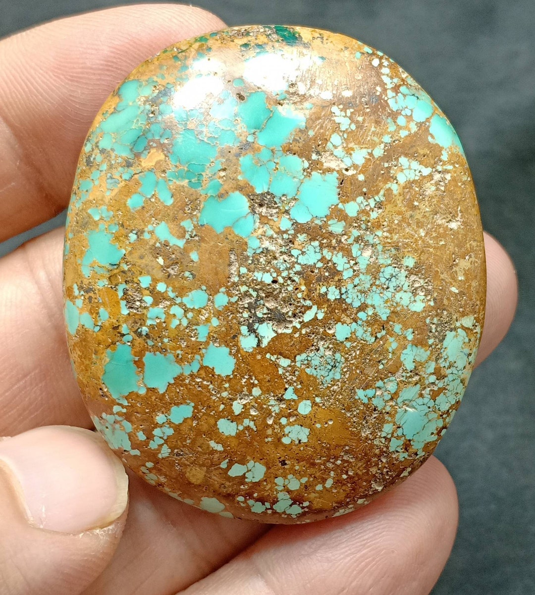 An Amazing Middle Eastern Natural Turquoise in Matrix Cabochon - Etsy