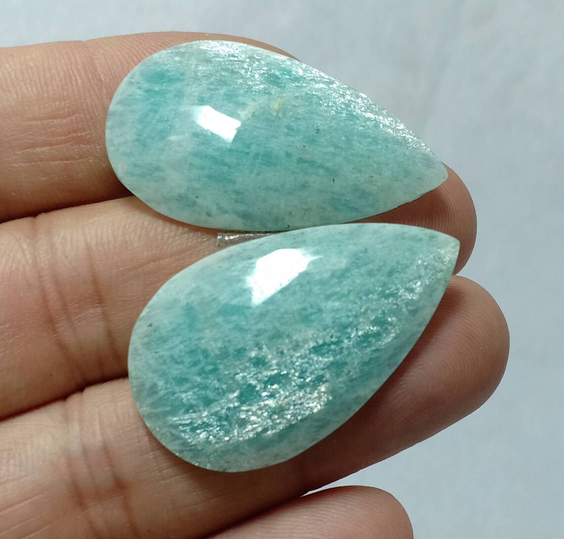An Amazing Pair of Amazonite Rose Cut Pair 46 Carats - Etsy