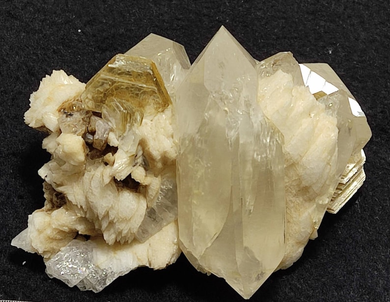 An Aesthetic Combo Specimen of Feldspar Muscovite, Quartz and Apatite ...