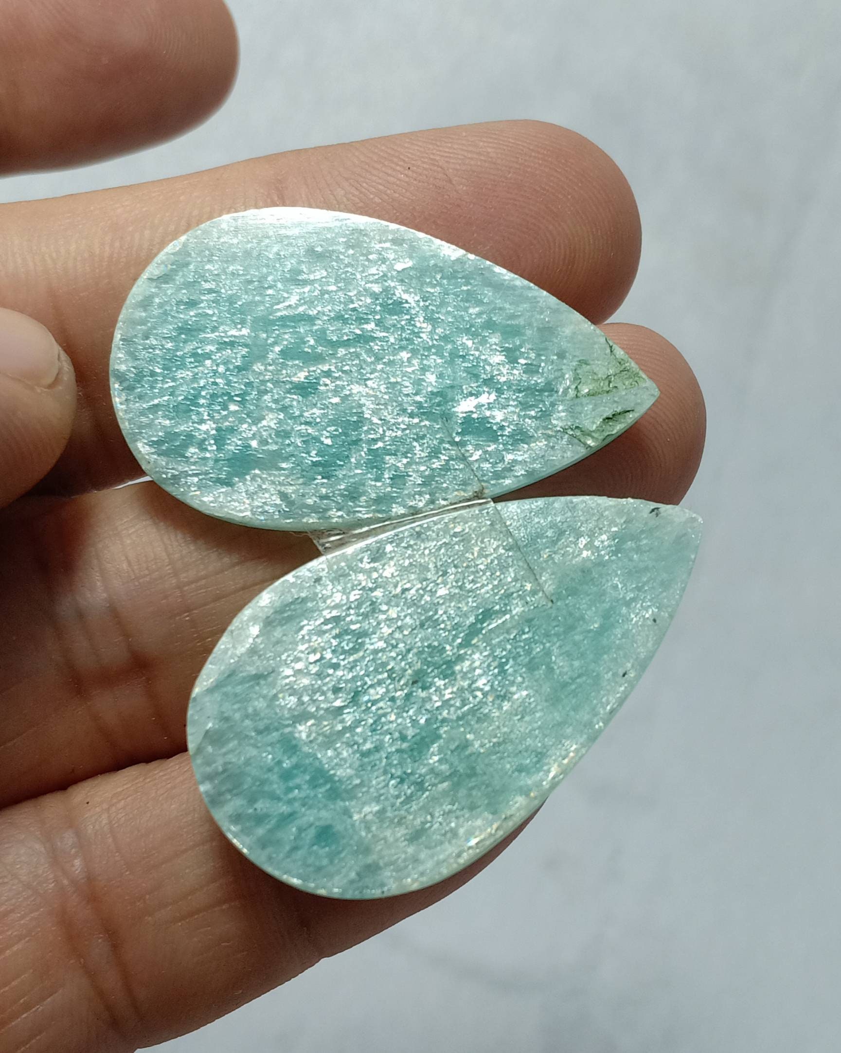 An Amazing Pair of Amazonite Rose Cut Pair 46 Carats - Etsy