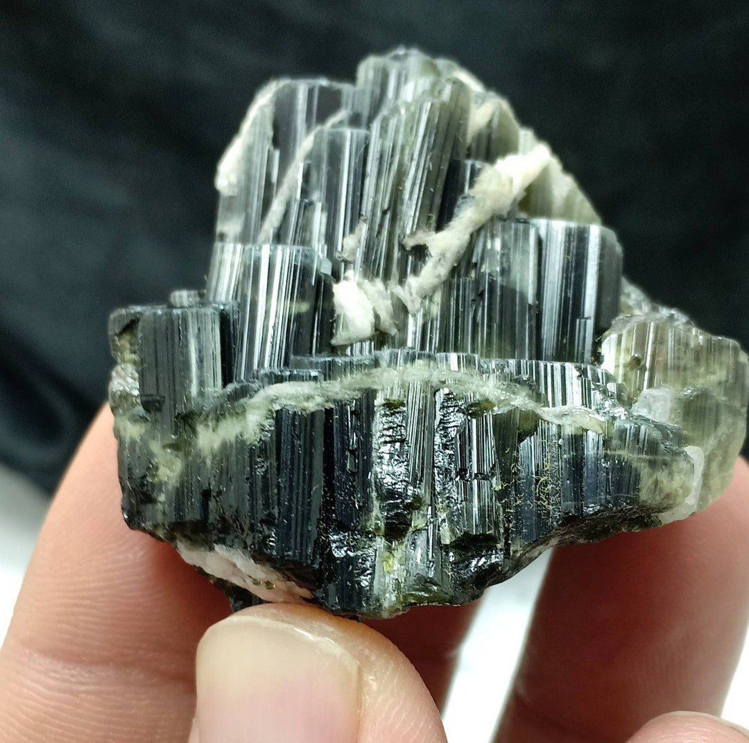An Amazing Dark Green Color Tourmaline Crystals Cluster With - Etsy