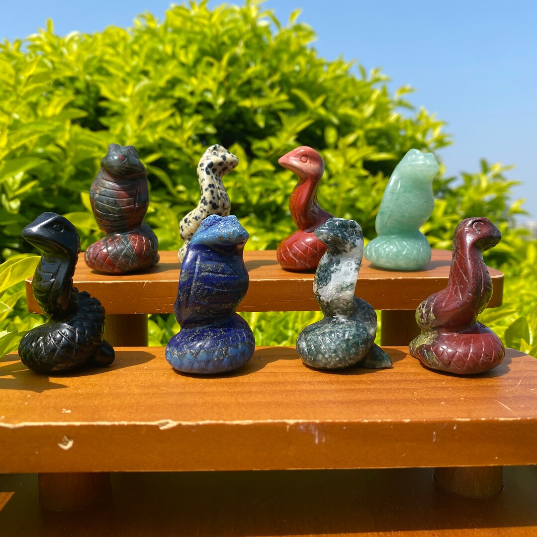 Hand Carved Crystal Snake, Gemstone Snake, Crystal Animals Sculpture ...