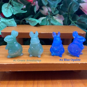 Hand Carved Crystal Rabbit, Gemstone Rabbit Statue, Crystal Animal ...