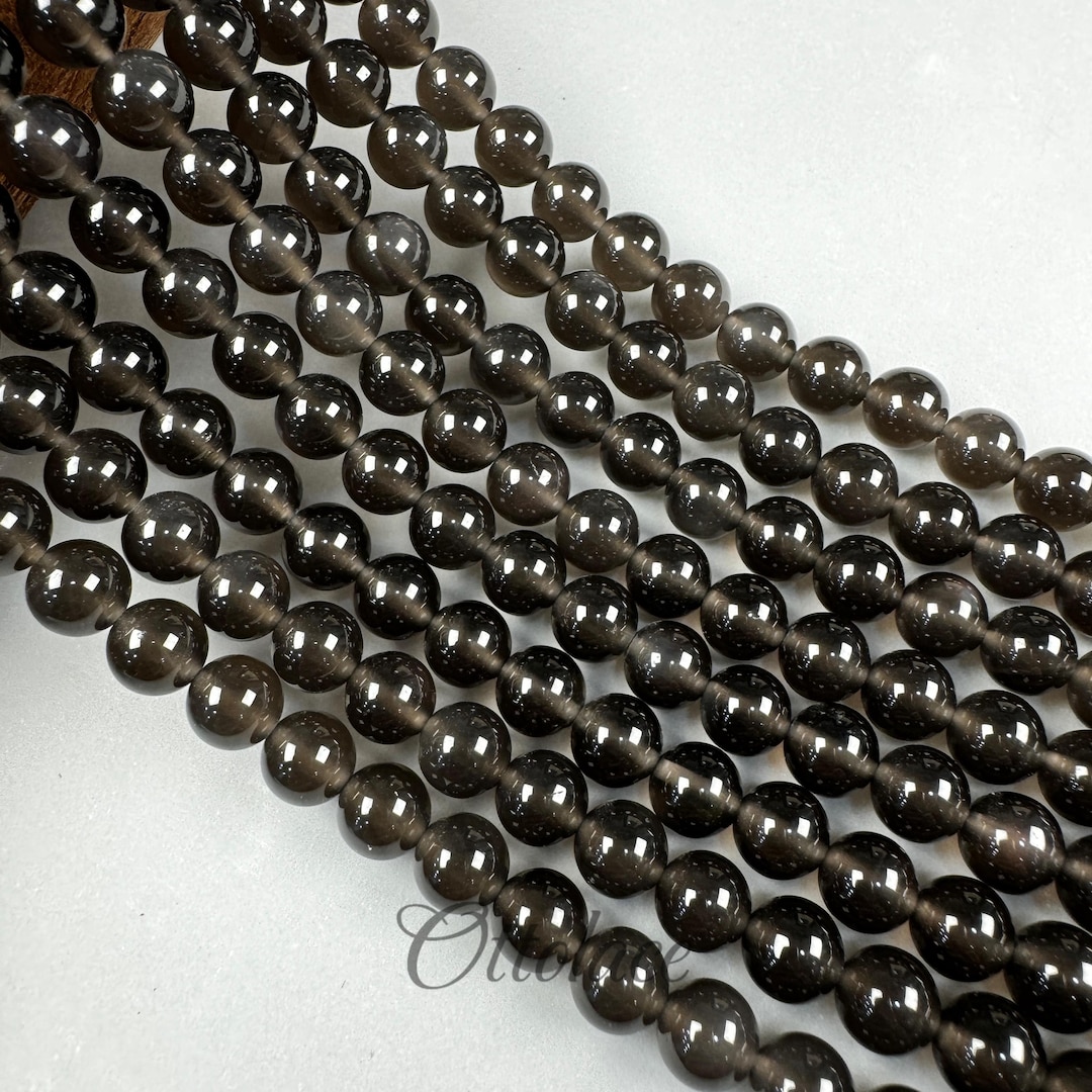 Genuine Apache Tear Obsidian Round Beads, 6mm 8mm 10mm Polished ...