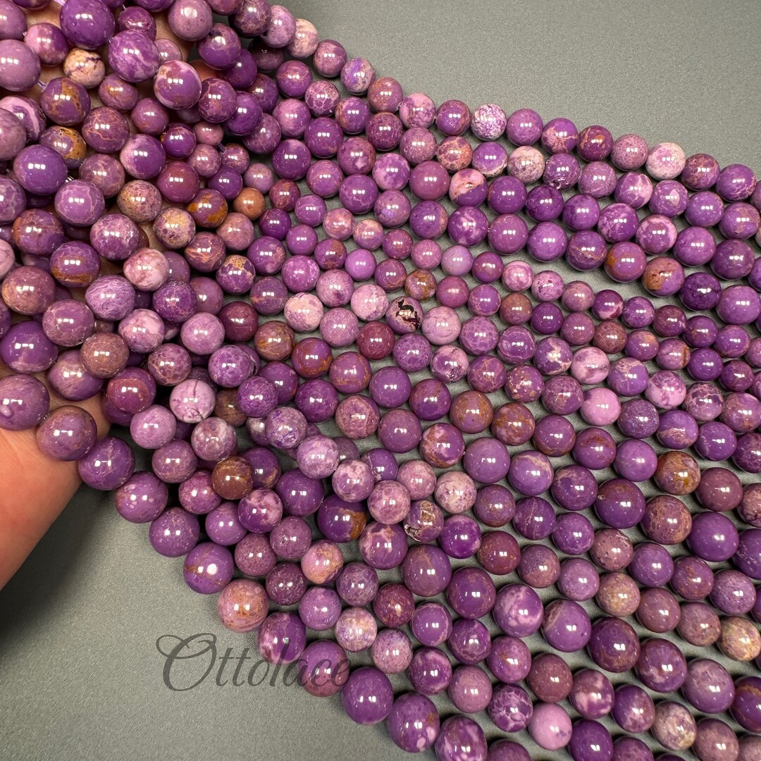 Genuine Phosphosiderite Round Beads, Natural Gemstone Loose Beads for Jewelry Making, 4/6/8/10 ...