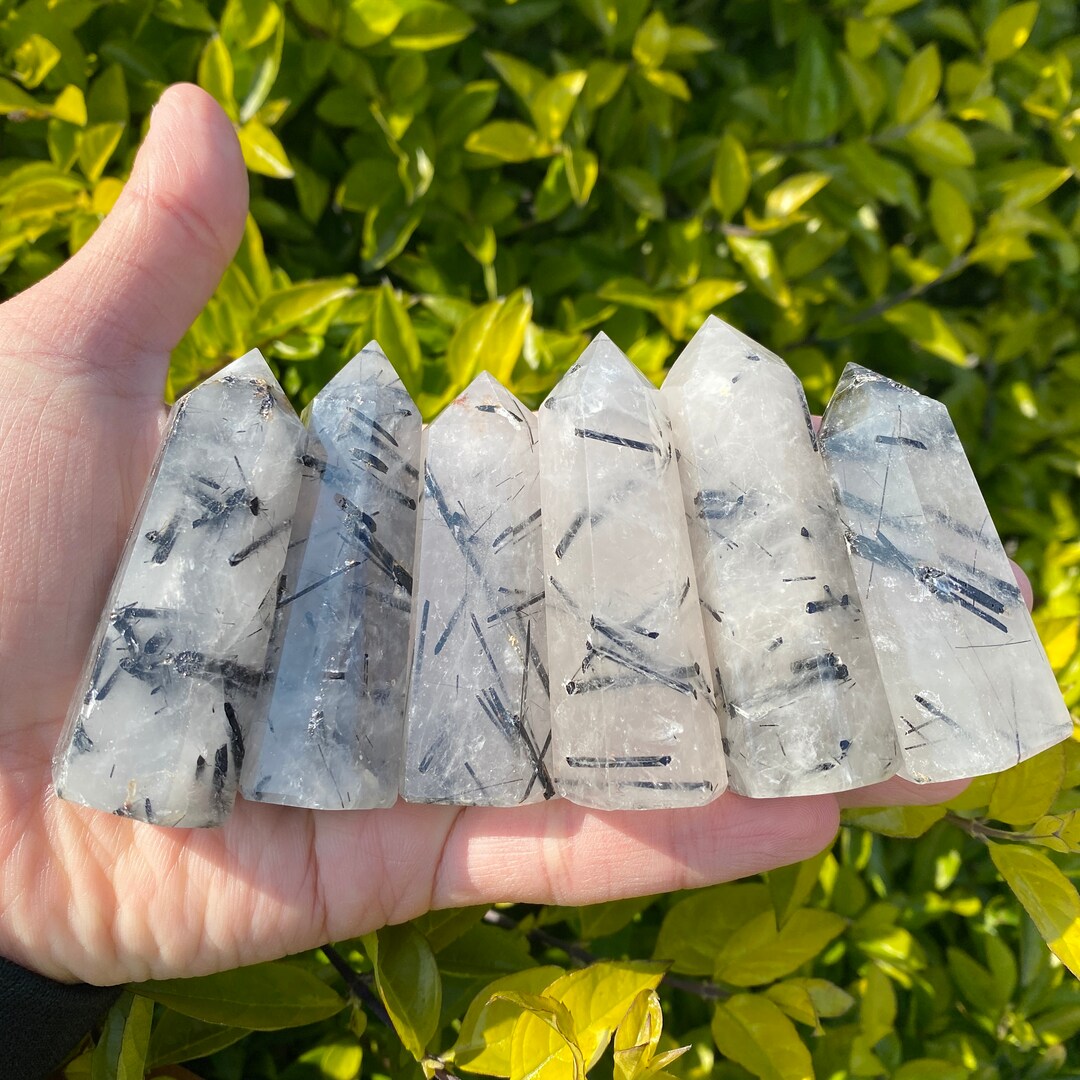 Black Rutile Quartz Tower Tourmalinted Quartz Point Quartz - Etsy