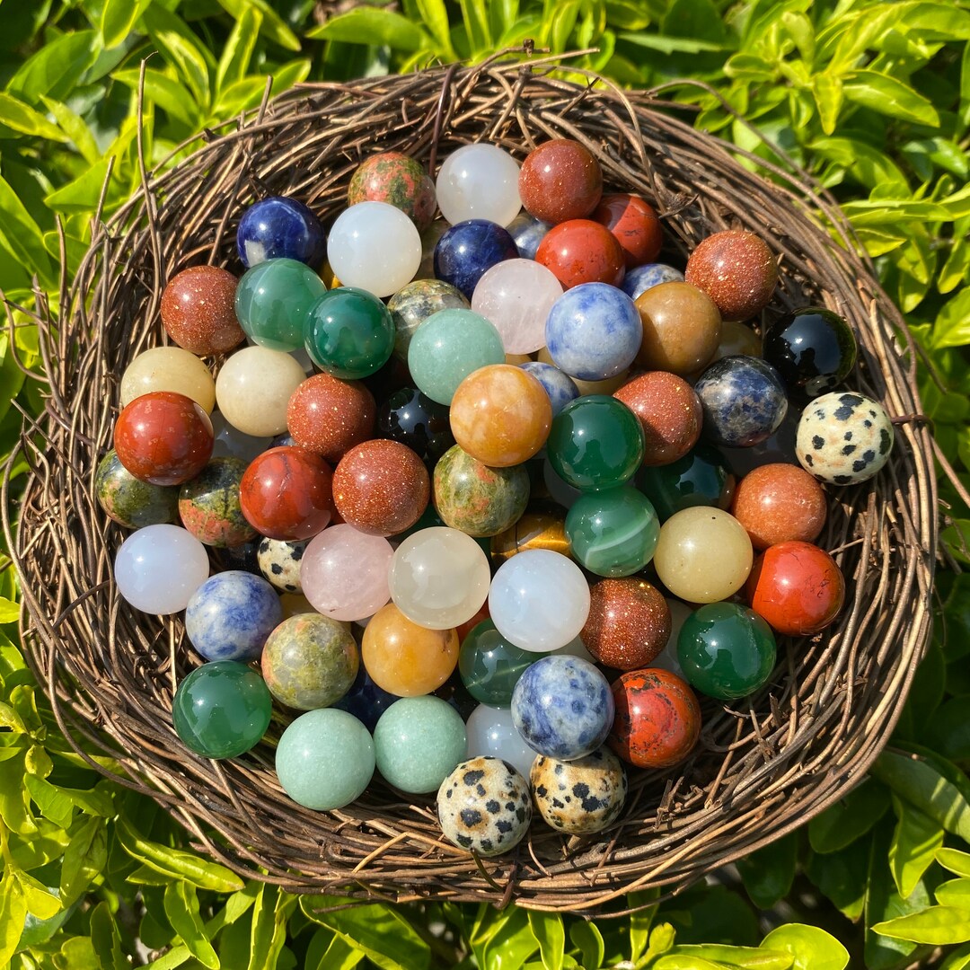 Mini Crystal Sphere Set, No Hole Mixed Color Gemstone Beads, for ...