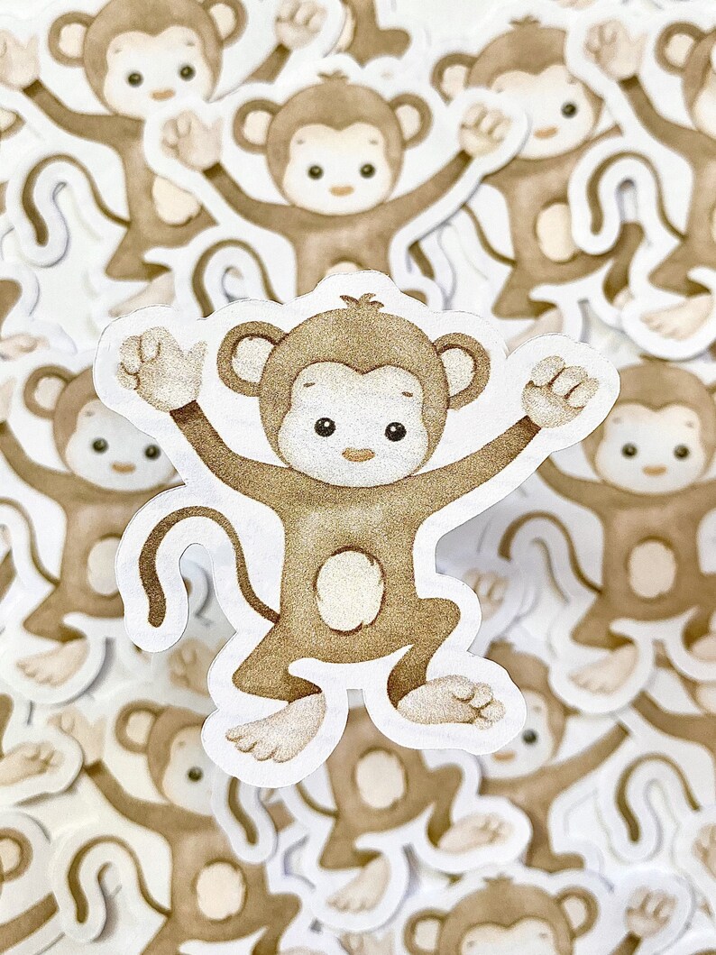 Stickers Goldenfairycrafts Baby Monkey Bullet Journal Stickers, Planner ...