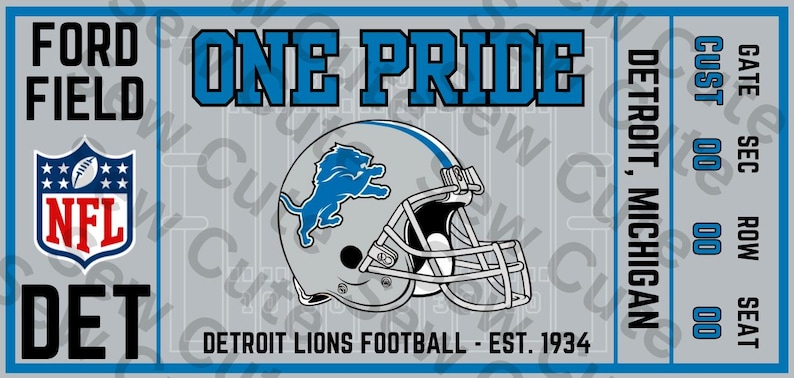 Customizable NFL Lions and MLB Tigers Mock Ticket for Collecting or ...