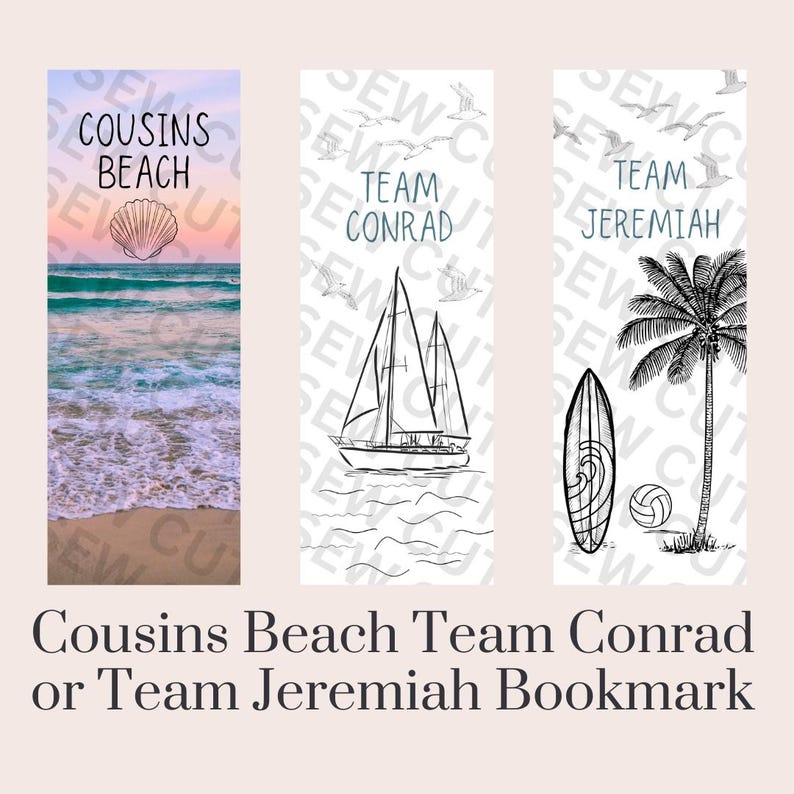 Cousins Beach Team Conrad or Team Jeremiah Bookmark - Etsy