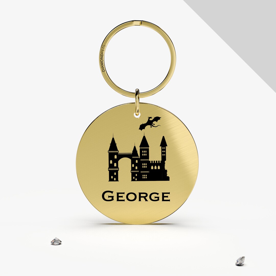 Pet Name Tag Dragon, ID Name Tag, Tag for Dogs, Tag for Cats, Engraved ...