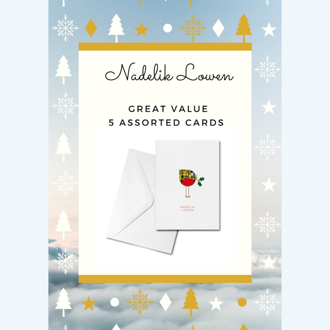 Nadelik Lowen Cornish Christmas Cards Pack of 5 Cornwall Cards Cornwall ...