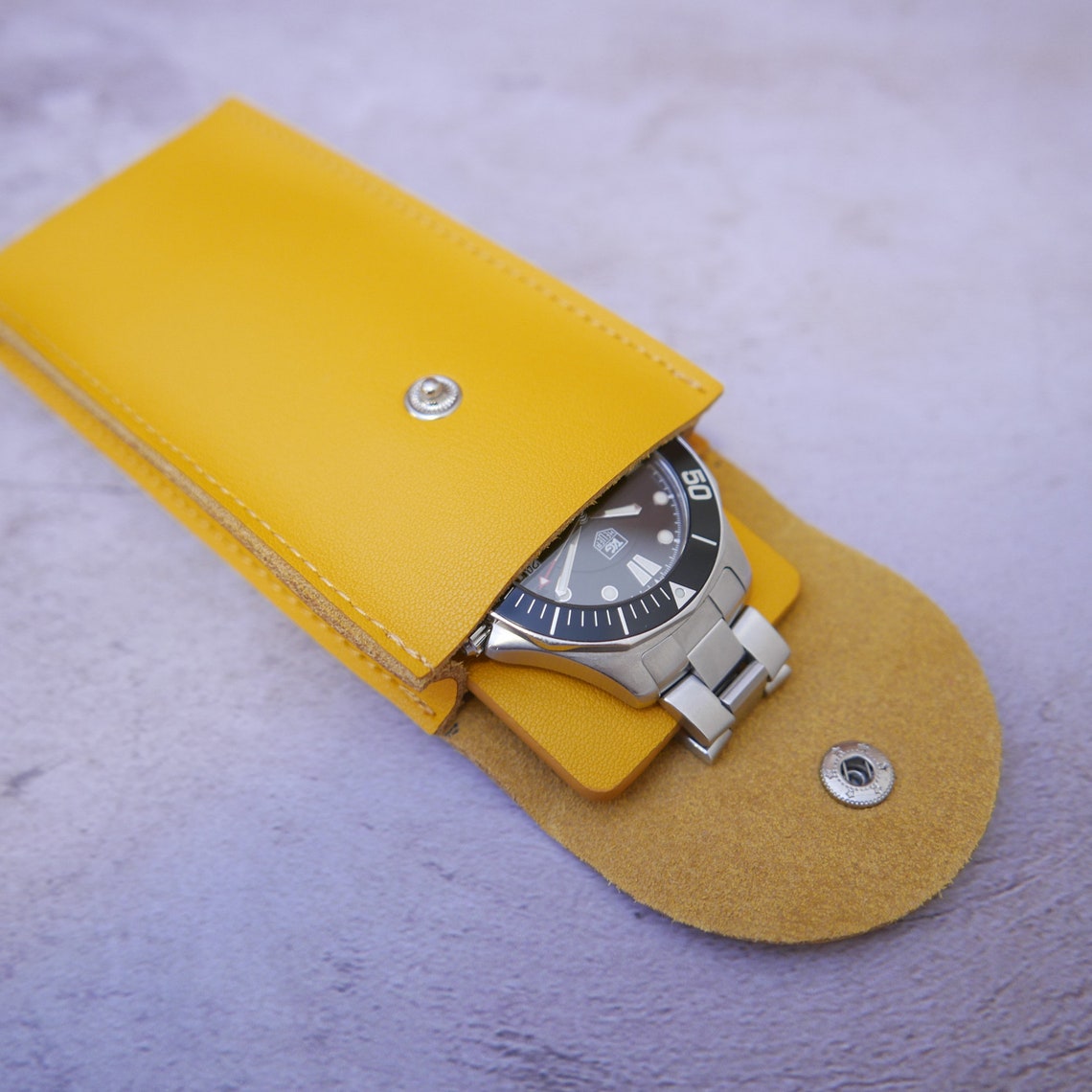 Leather Pouch for Watches, Genuine Leather Watch Pouch, With Insert ...