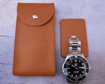 Leather Pouch for Watches Genuine Leather Watch Pouch With - Etsy