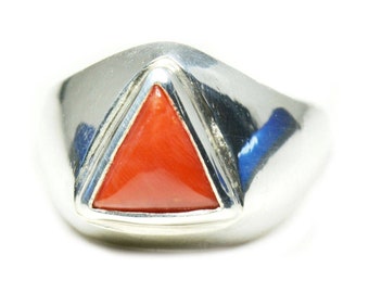 Triangle Coral Ring - Etsy