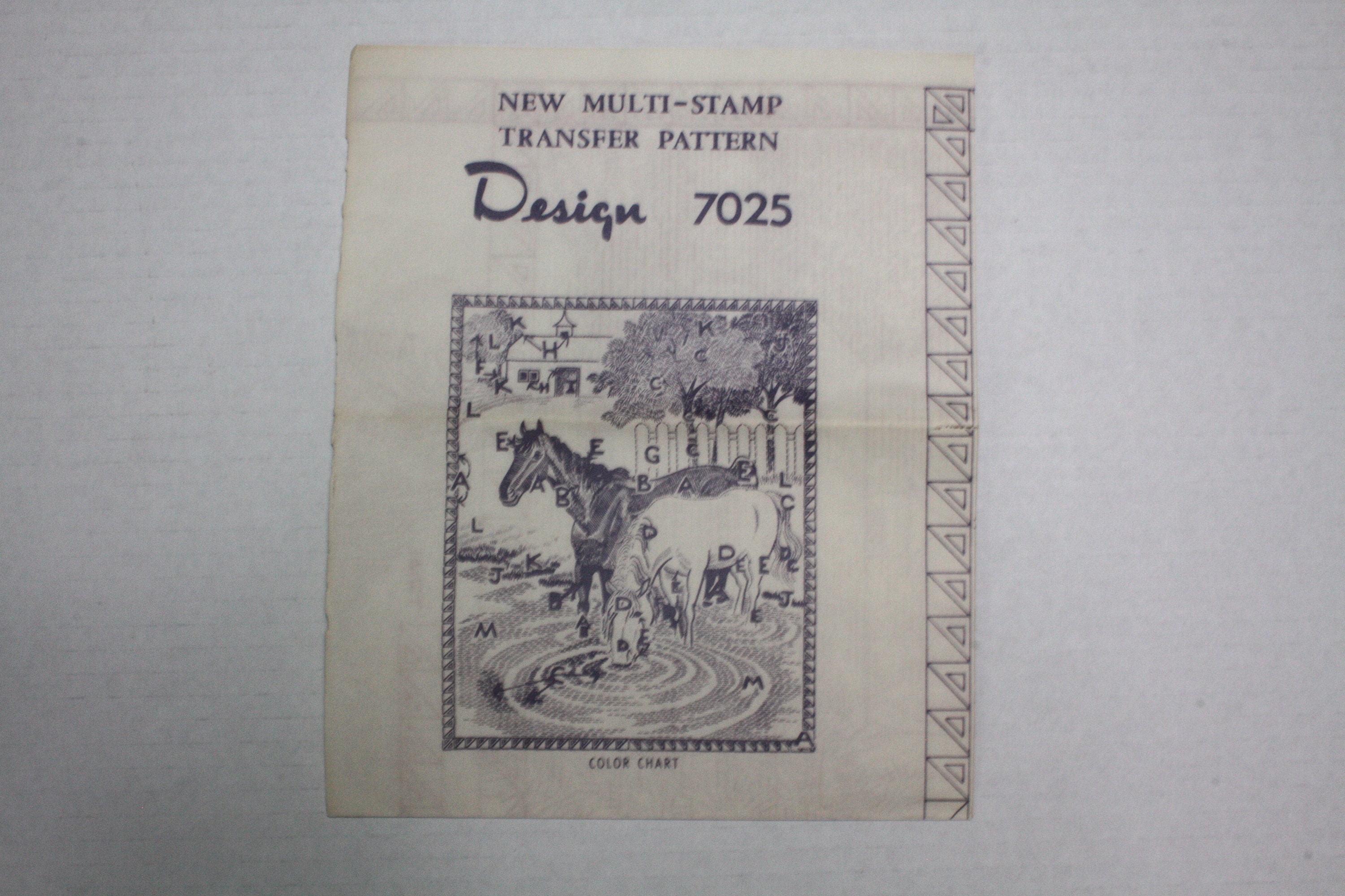 Vintage Multi Stamp Transfer Pattern Color Chart Embroidery | Etsy