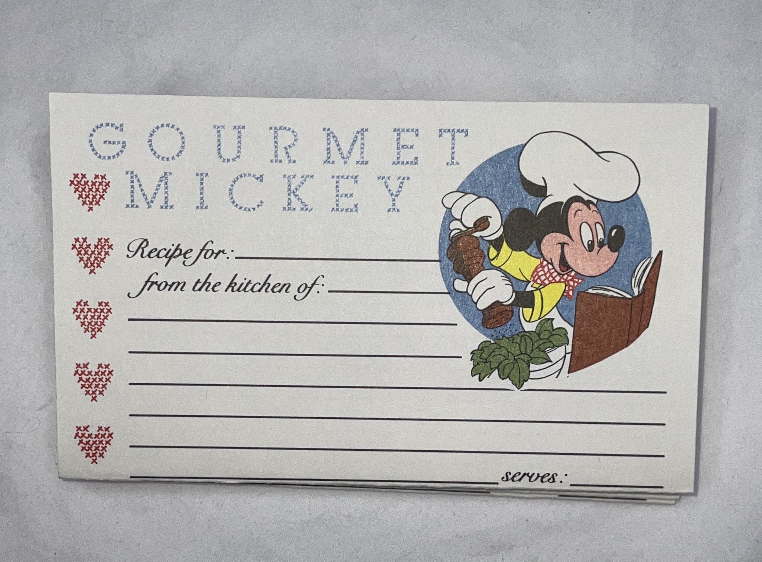 Vintage Disney Gourmet Mickey Recipe Cards 9 - Etsy