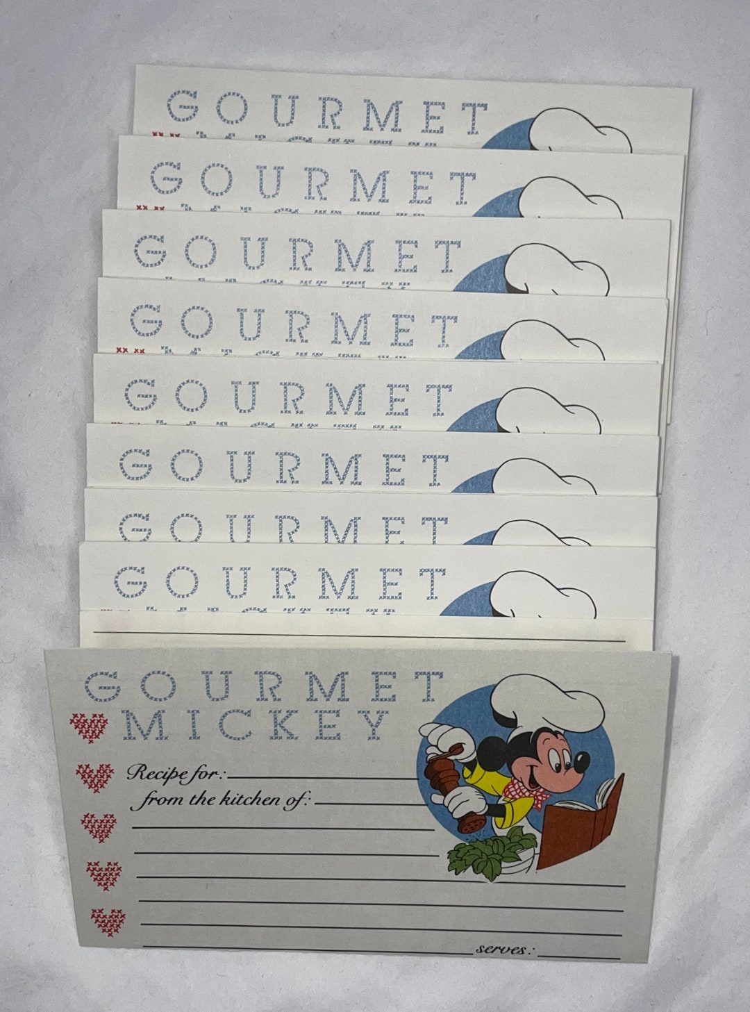 Vintage Disney Gourmet Mickey Recipe Cards (9) - Etsy