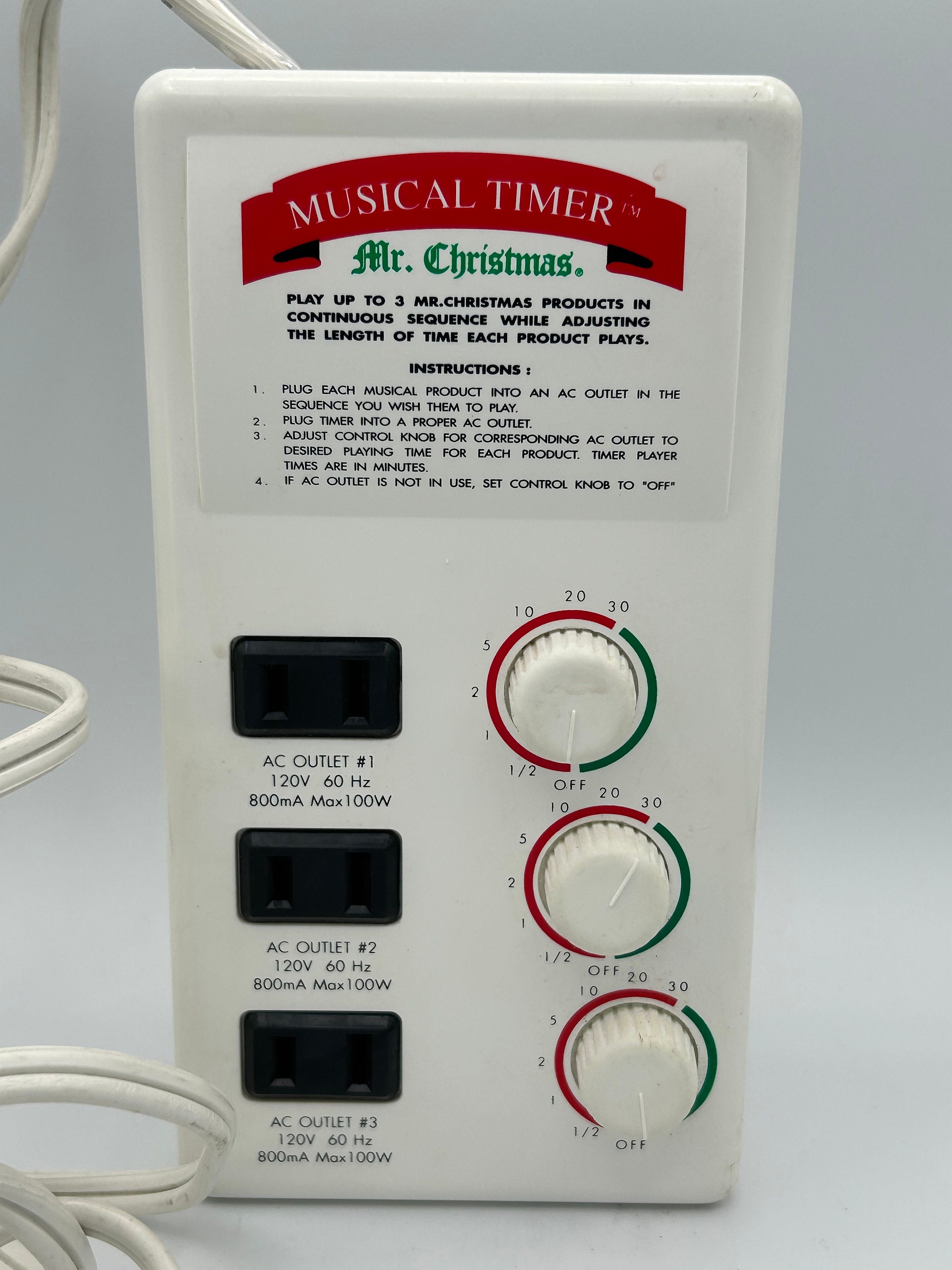 Mr Christmas Vintage 1993 Musical Timer Variable Times 3 - Etsy