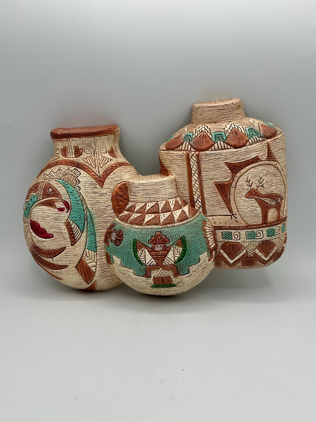 Vintage Southwestern Pottery Wall Hanging by Frankies Designs 1979 9.75 ...