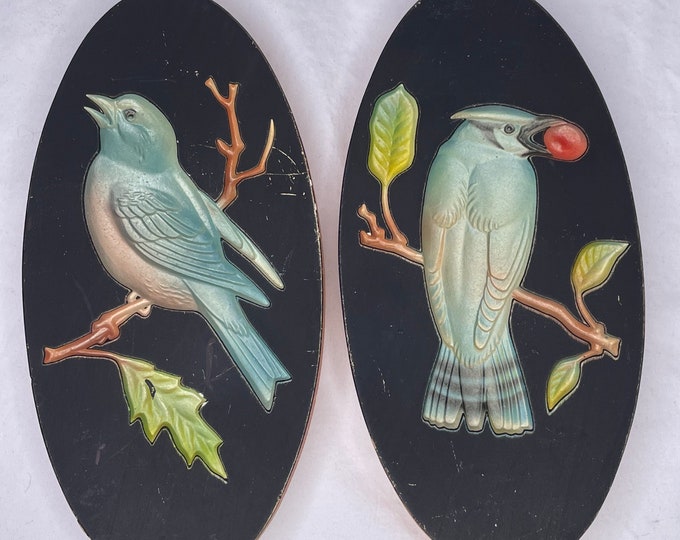 Vintage Miller Studio Chalkware Bird Wall Plaques 1984 - Etsy