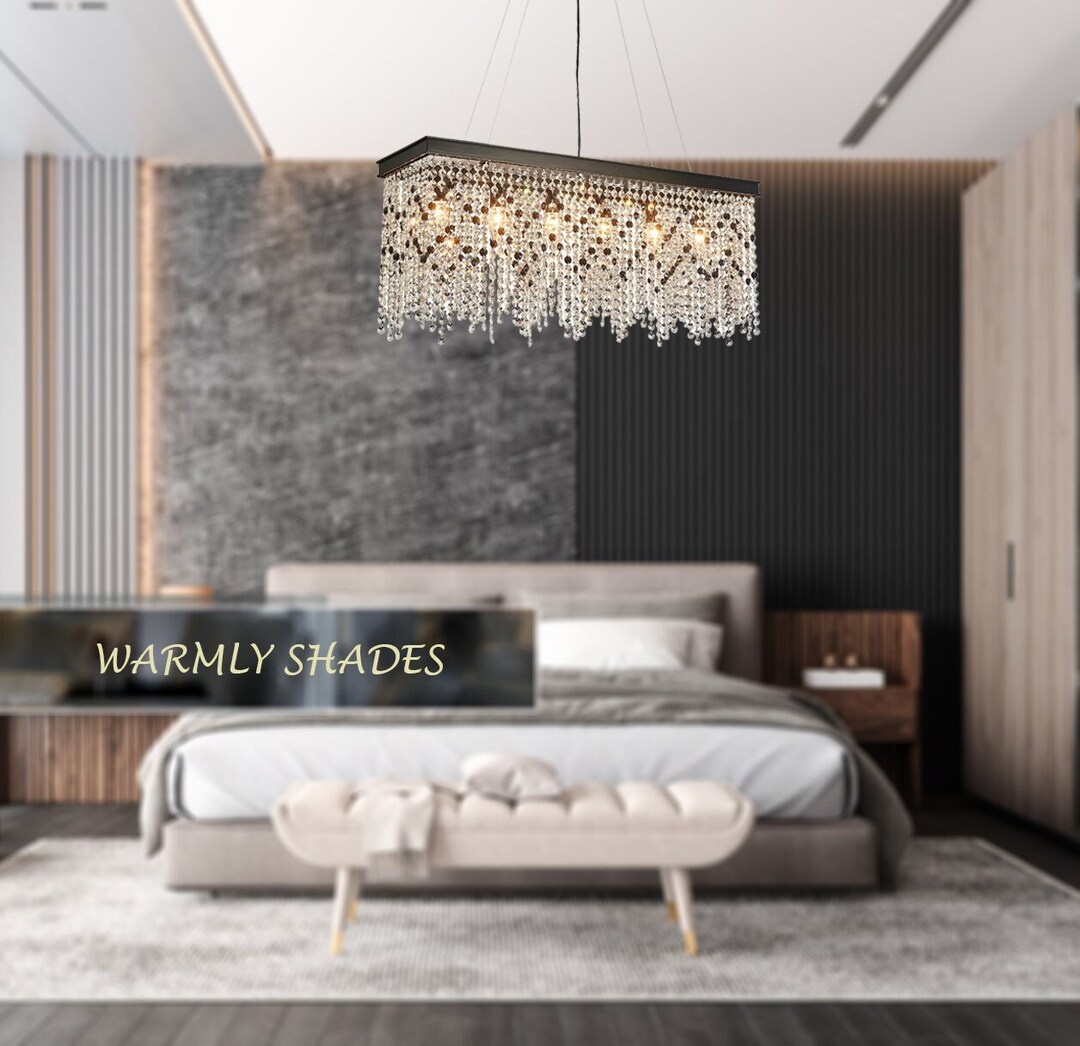 Black Chandelier Lighting Dining Room, Golden Pendant Light for Kitchen ...