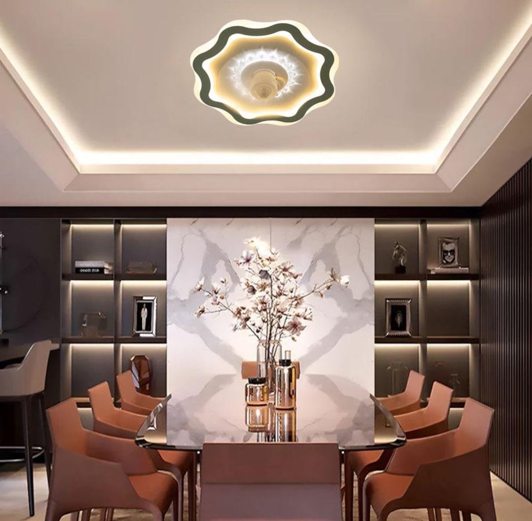 Modern Ceiling Fan LED Light - Dimmable Chandelier Lamp With Remote ...