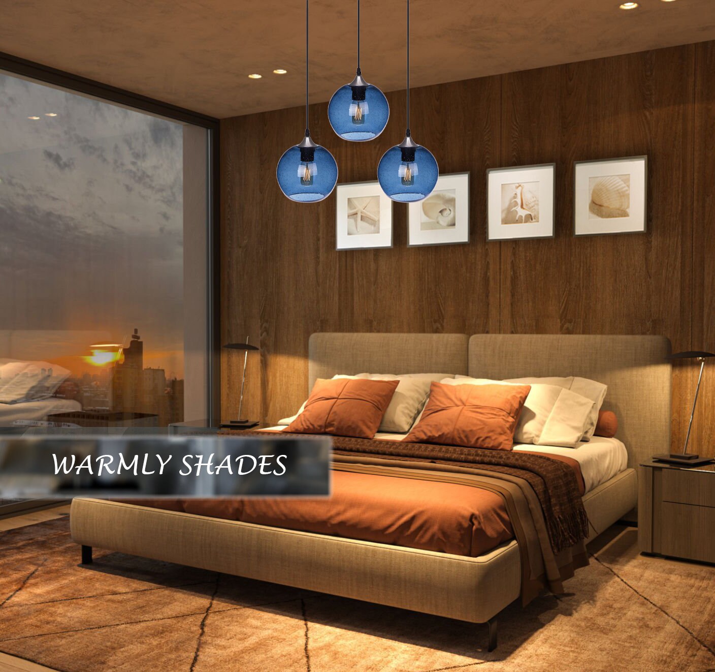 Pendant Lights for Kitchen Island, Glass Globe Chandelier Light Fixture ...