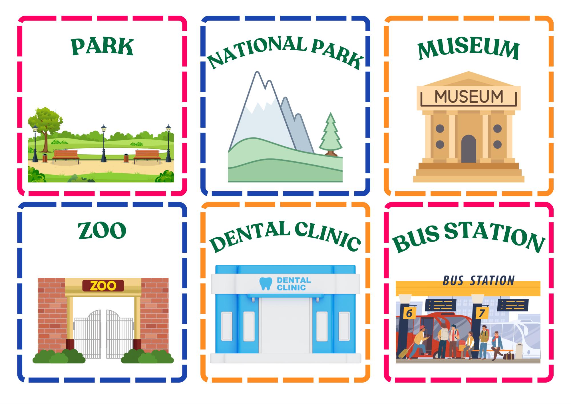 Places in Town Flashcards Places Learning Pdf - Etsy