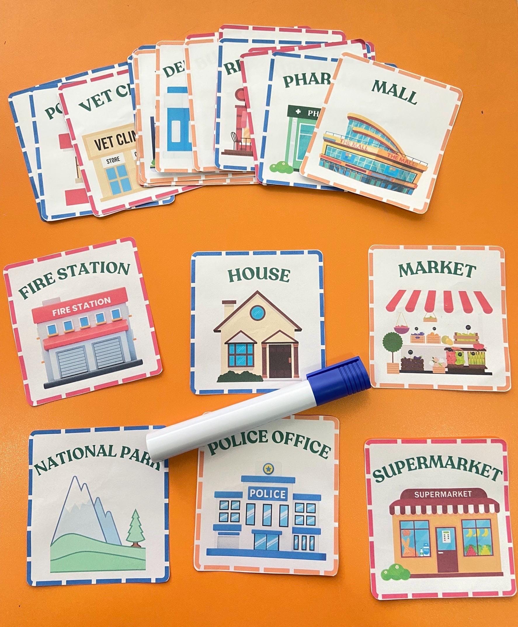 Places in Town Flashcards Places Learning Pdf - Etsy