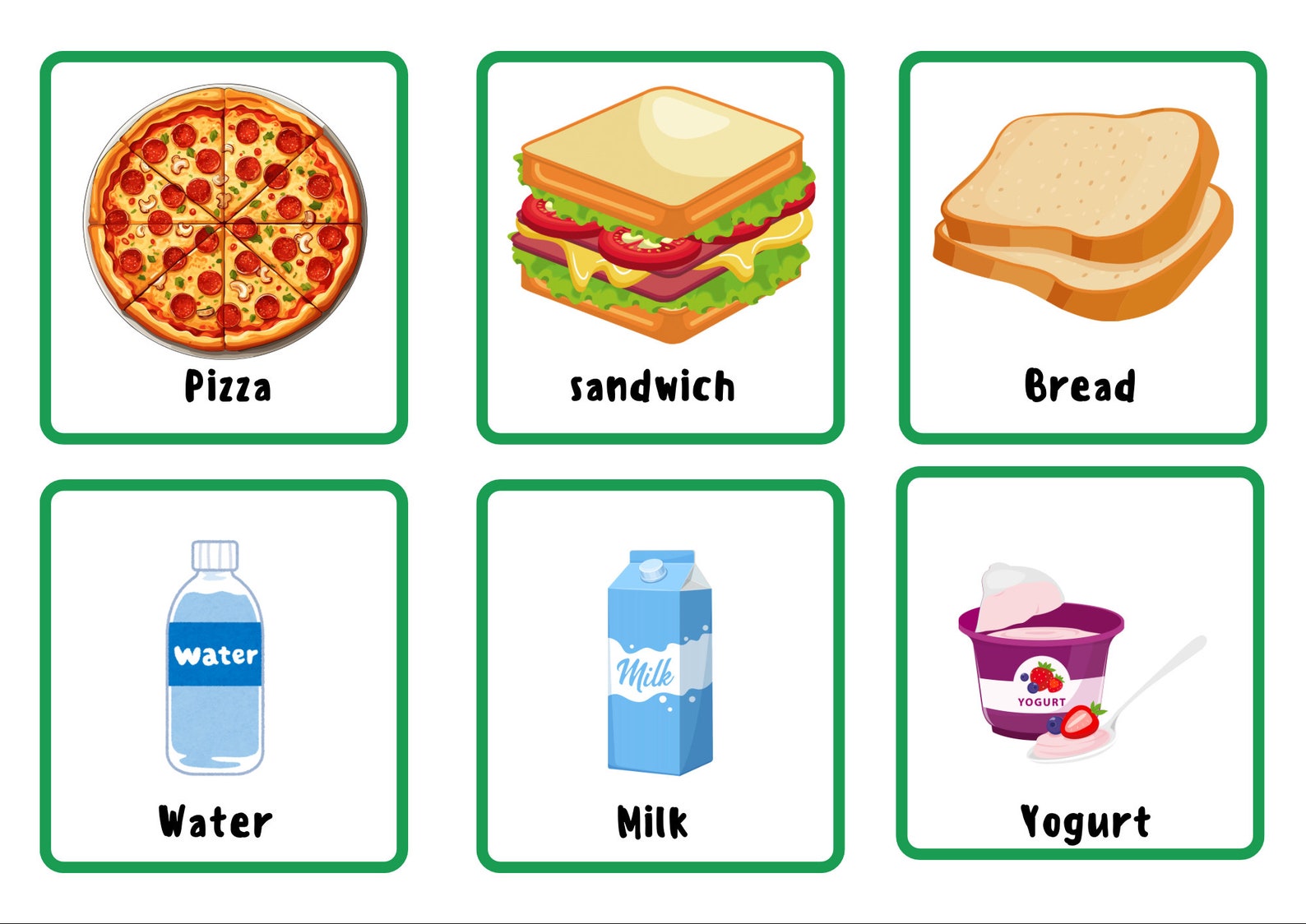 Healthy and Unhealthy Foods Flashcards and Worksheet - Etsy