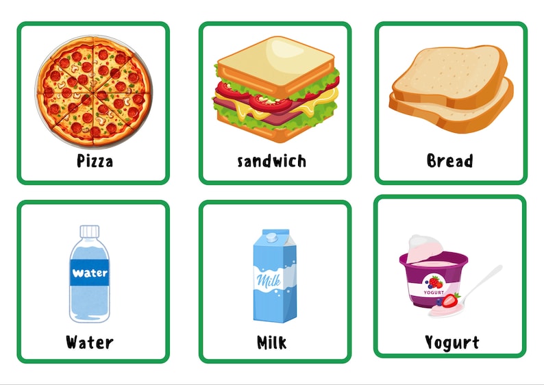 Healthy and Unhealthy Foods Flashcards and Worksheet - Etsy