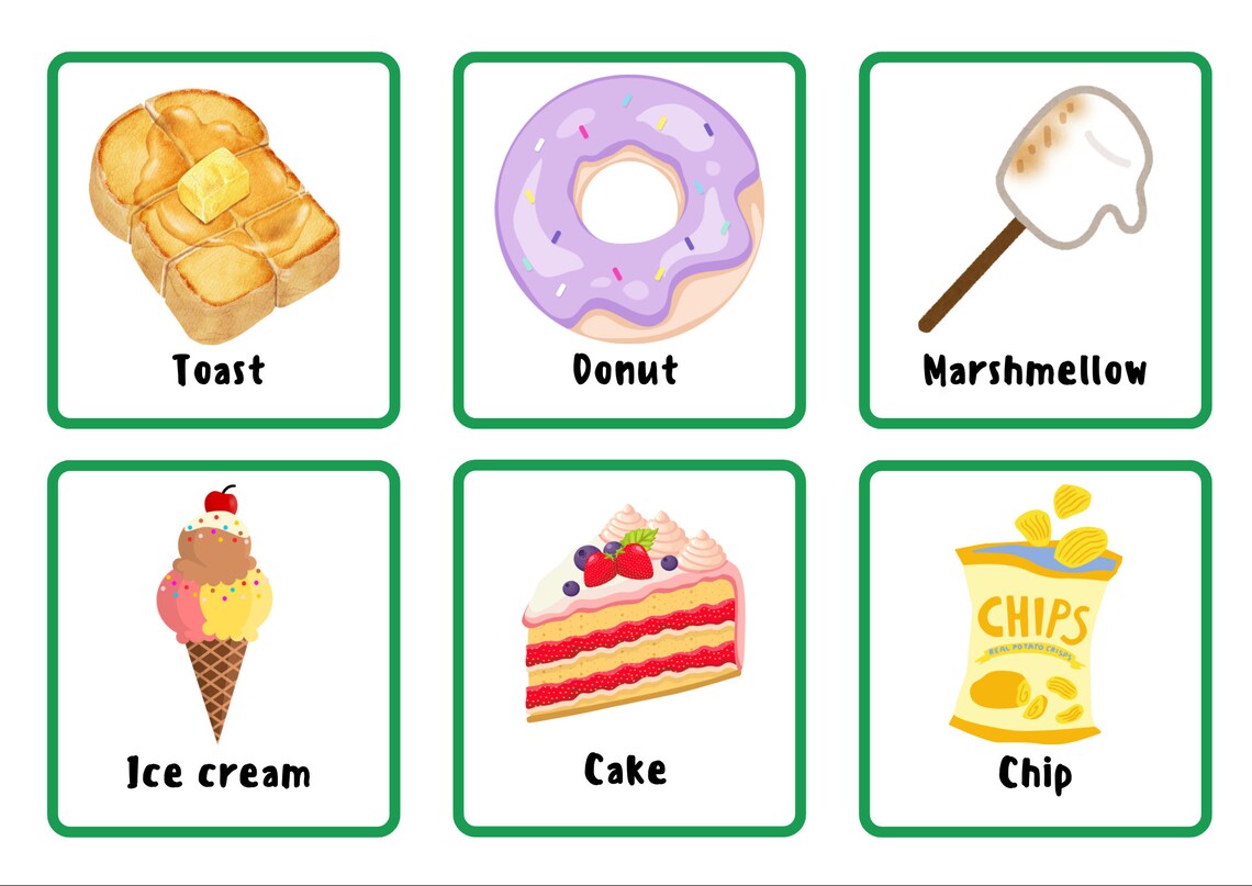 Healthy and Unhealthy Foods Flashcards and Worksheet - Etsy