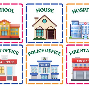Places in Town Flashcards Places Learning Pdf - Etsy