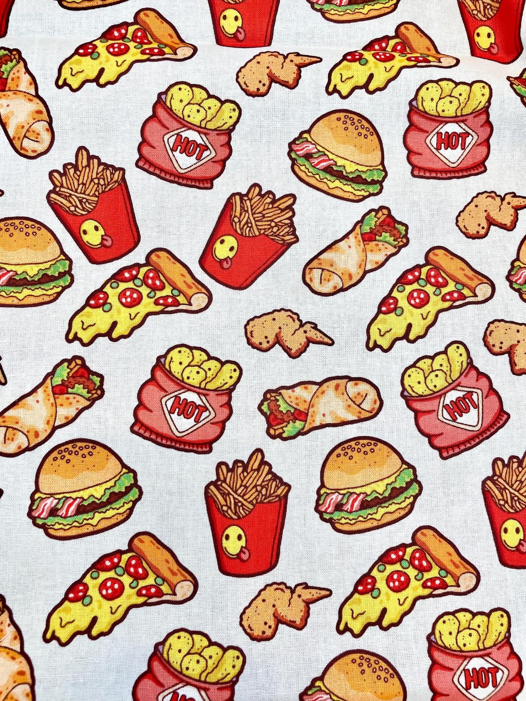 Fast Food Burger Fries Pizza Choose Your Own Style Bouffant Scrub Cap ...