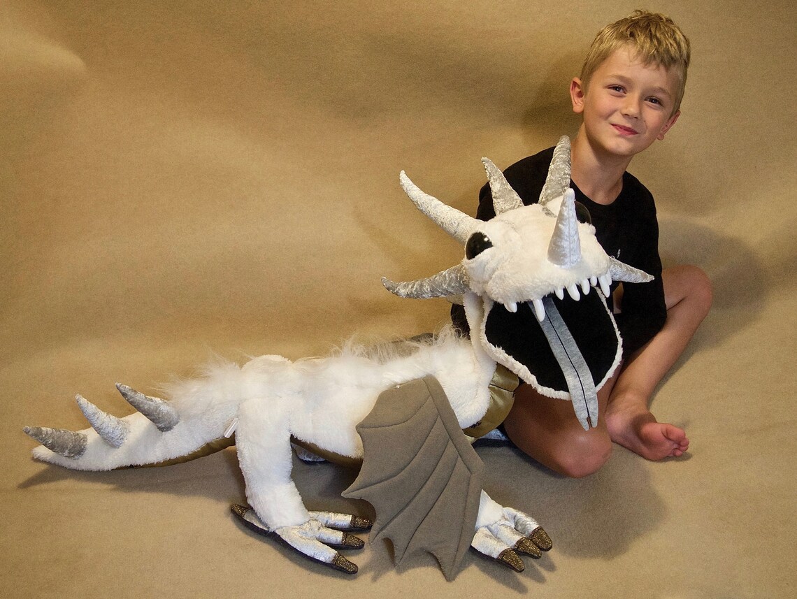 Dragon golden Belly Plush Hand Puppet - Etsy