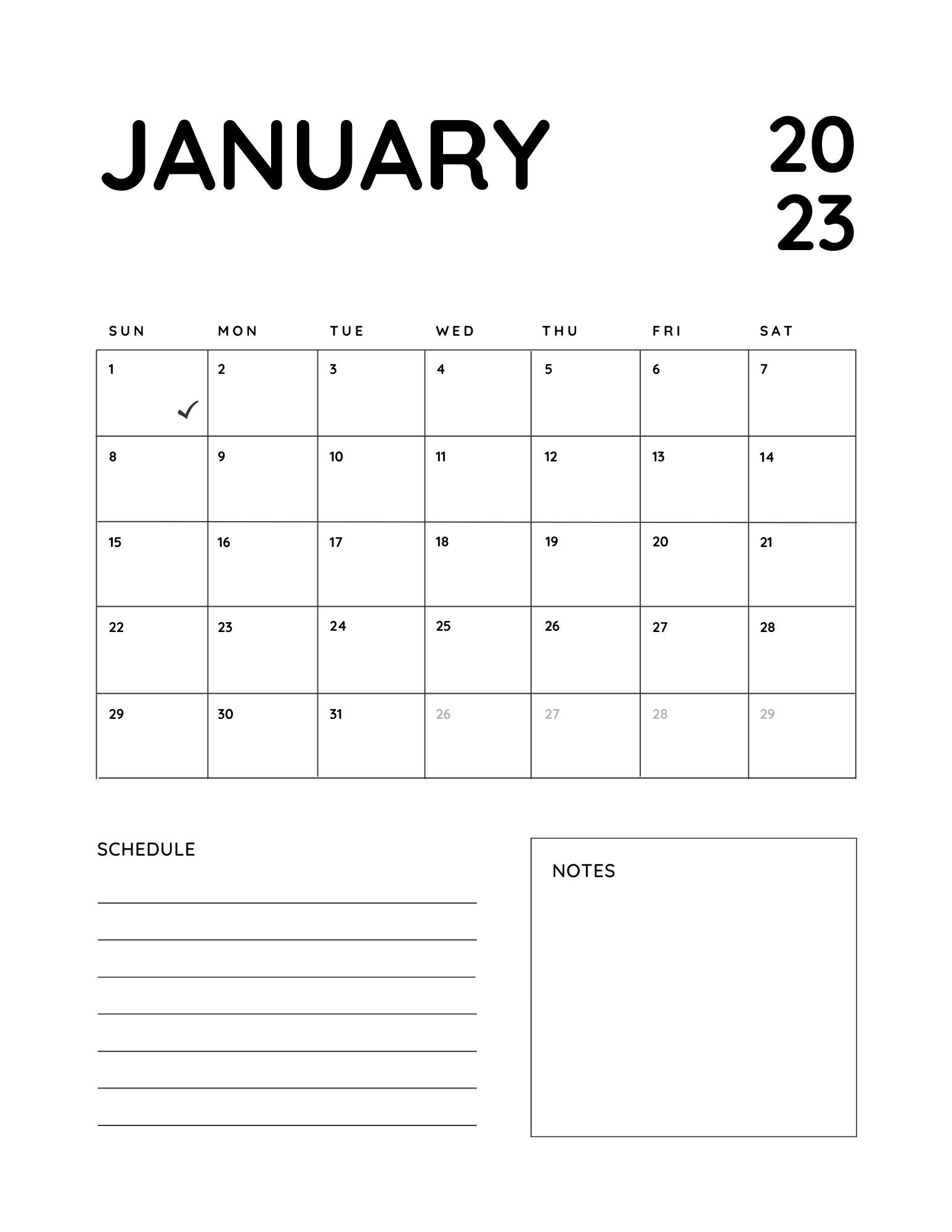 2023 Calendar | Digital PDF | Printable Download | A4 Letter |daily ...