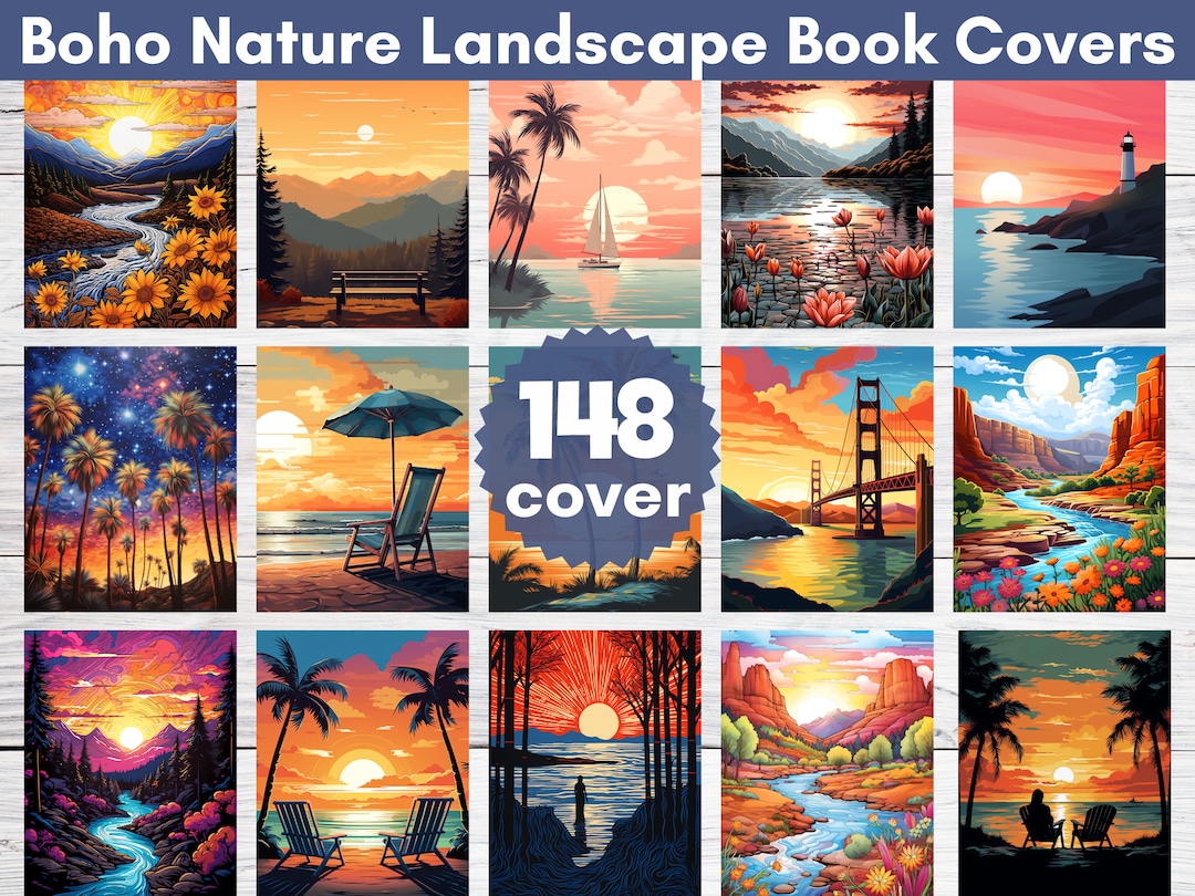 148 Boho Nature Landscape Book Covers: KDP Templates (PNG) - Etsy