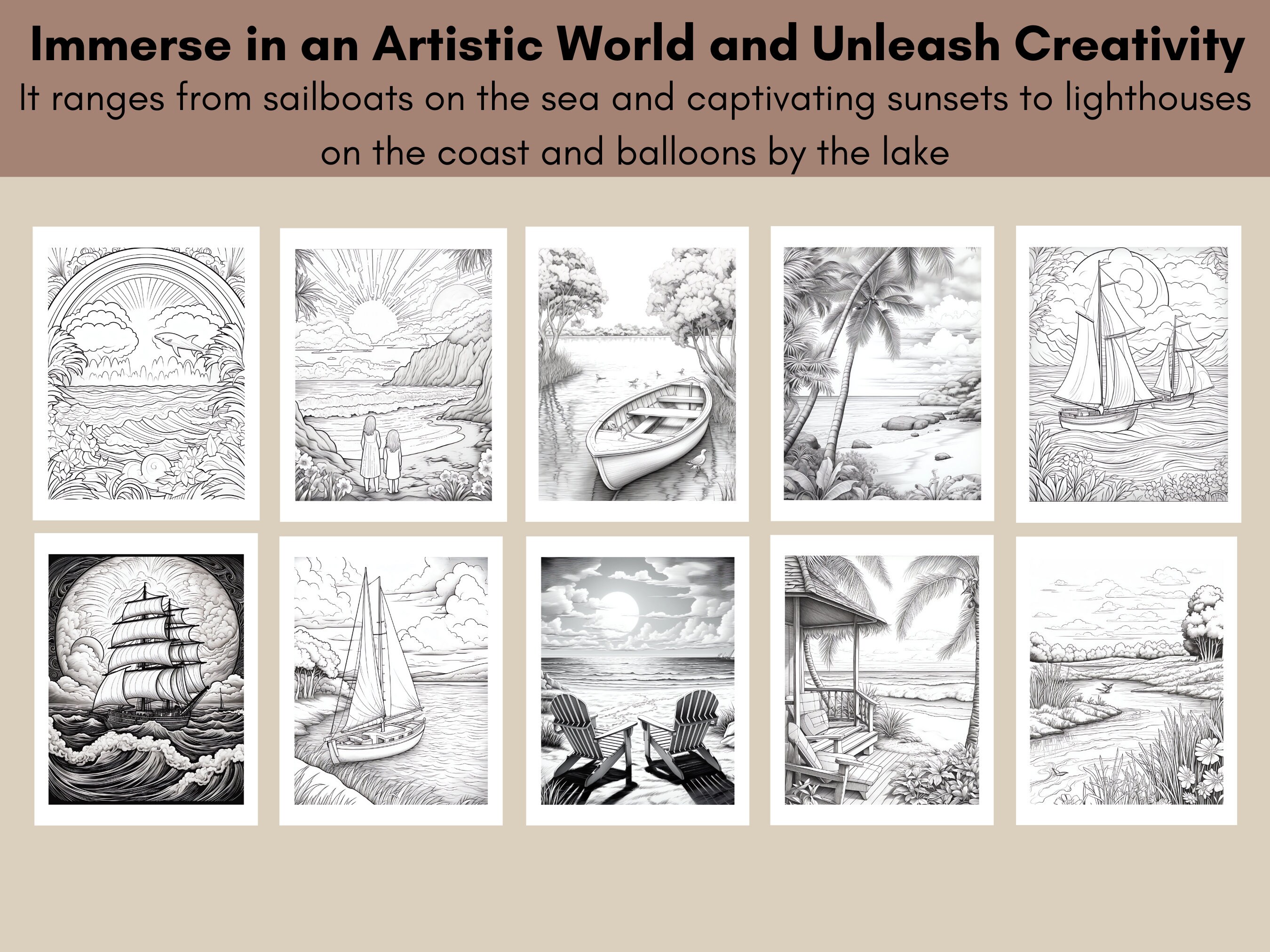 Stress Relief Coloring Pageslandscape Coloring Pagenature - Etsy