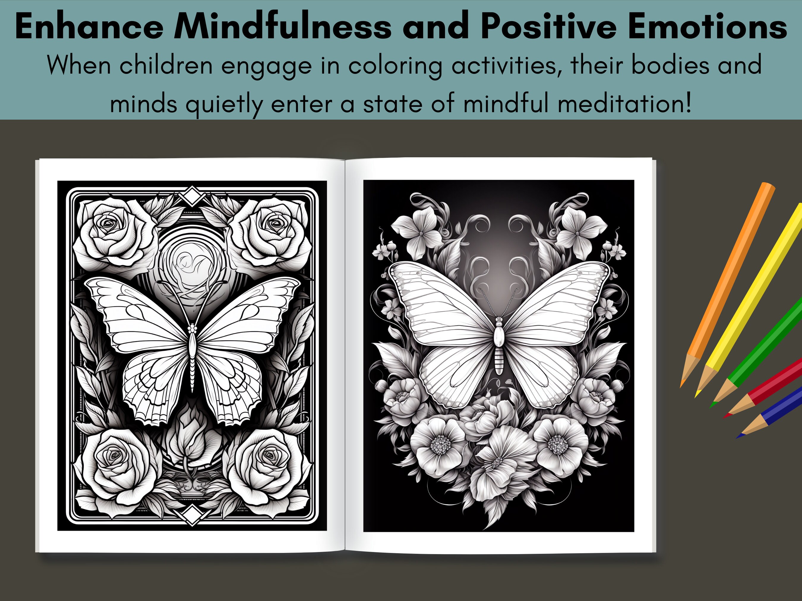 Magical Flowers and Butterfly Coloring Book for Adult:enchanted ...