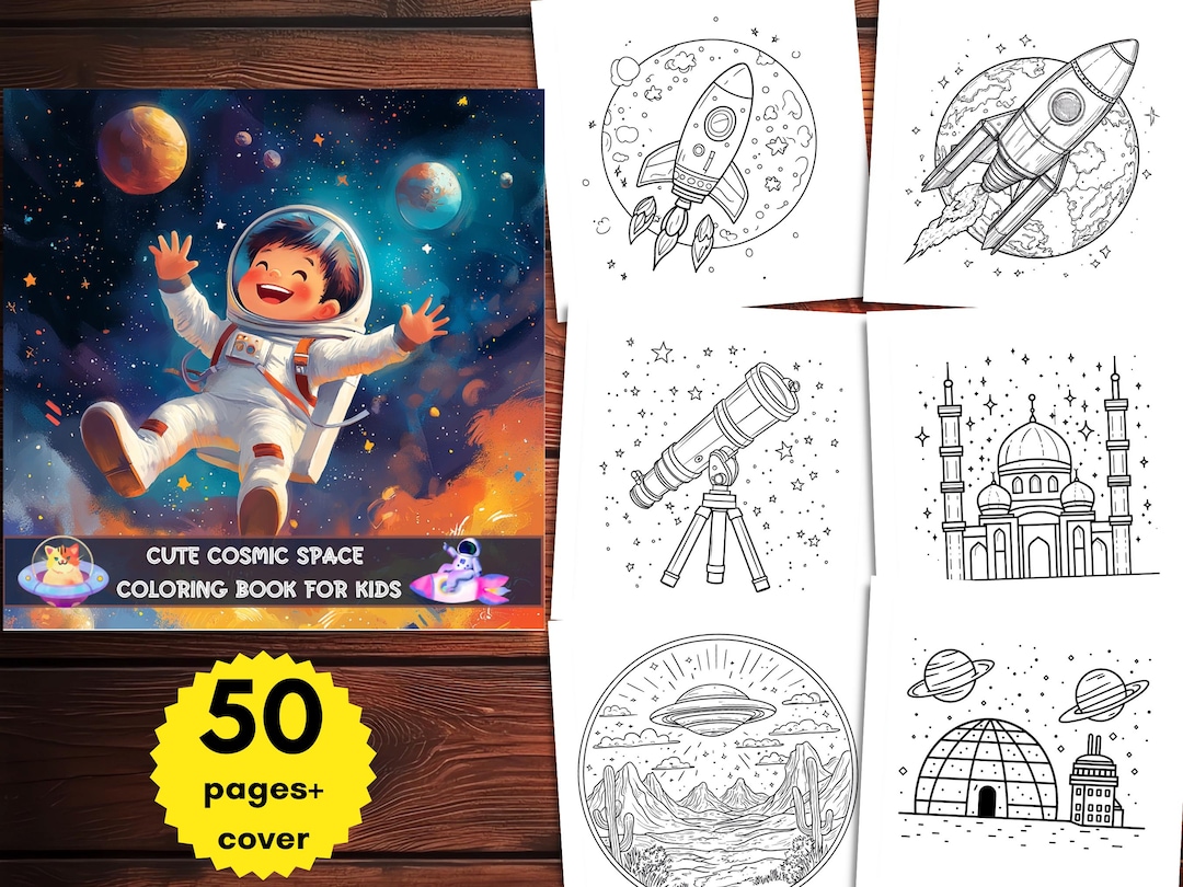 Cosmic Space Coloring Book for Kids: 50 Planets & Rockets Pages - Etsy