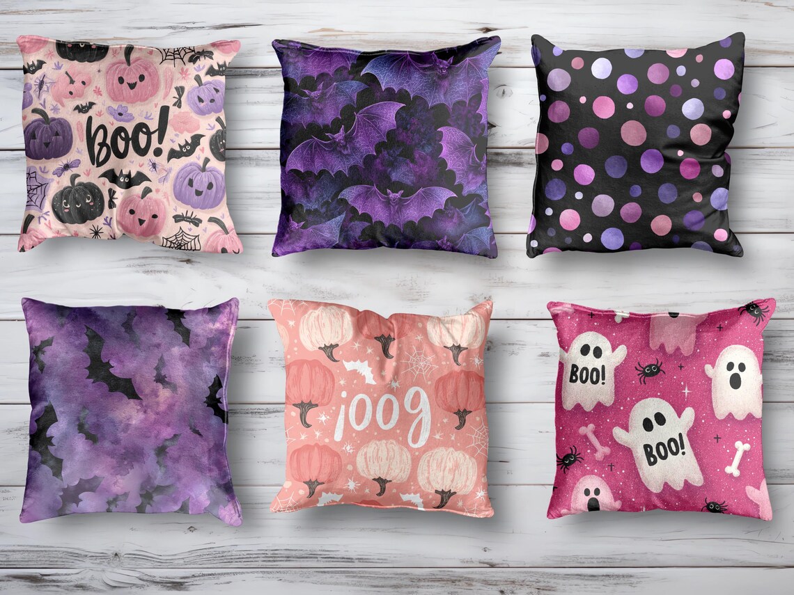 56 Pink Halloween Digital Papers:spooky Ghost Pumpkin Pattern,purple ...