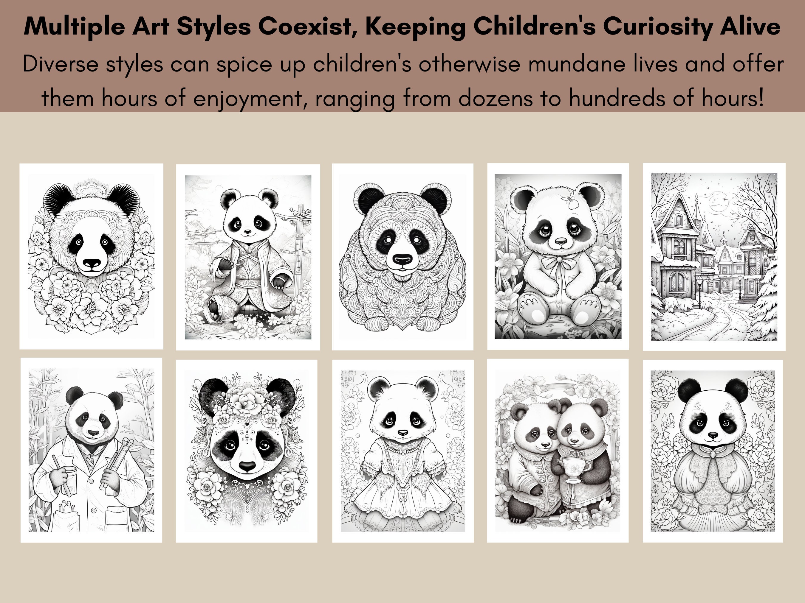 147 Panda Coloring Page,cute Panda Coloring Book for Kids,cute Coloring ...
