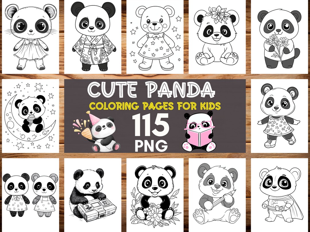115 Cute Panda Coloring Pages for Kids,kawaii Panda Activity,fun Kids ...