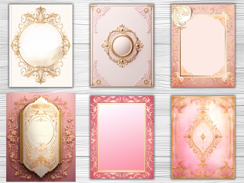 162 Gilded Pink Book Covers,printable Decorative Gilded Book Covers,kdp ...