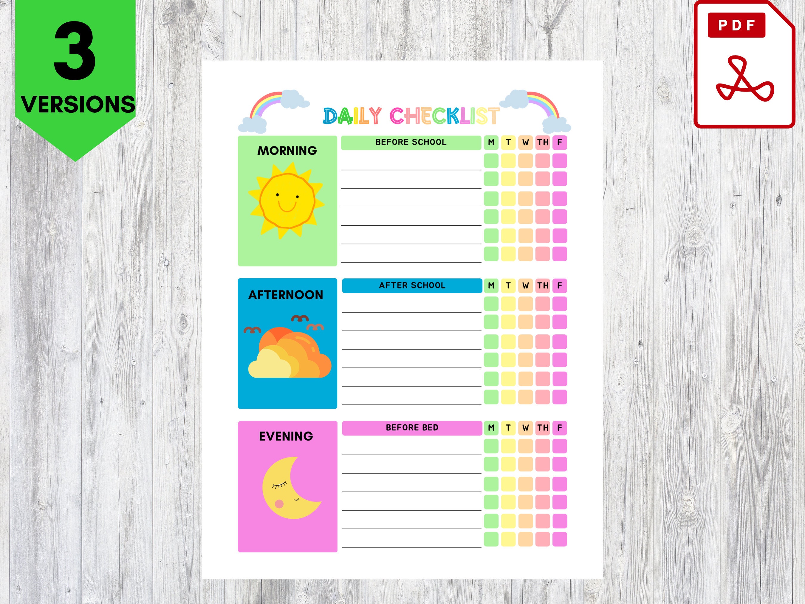 Printable Kids Daily Checklistdaily Schedule Checklist for - Etsy