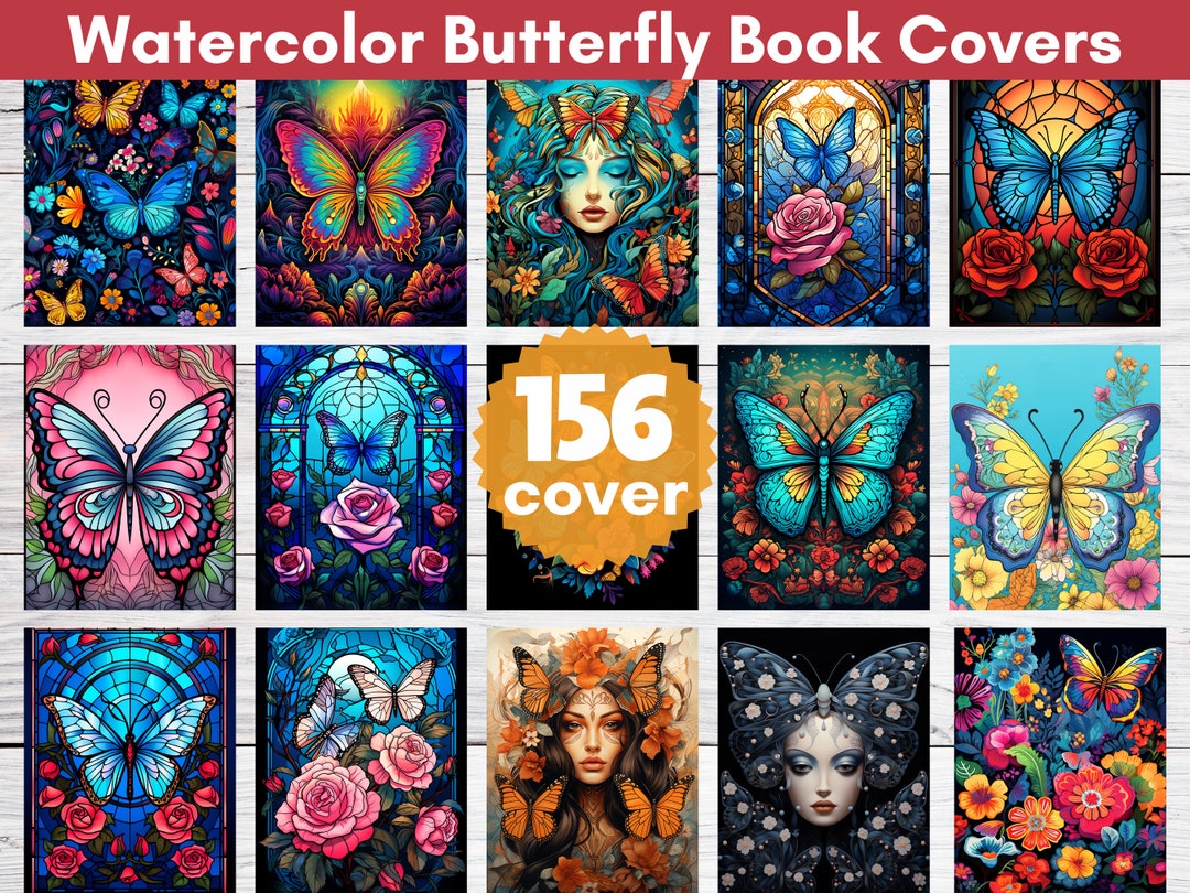 156 Watercolor Butterfly Book Covers,printable Decorative Butterfly PNG ...